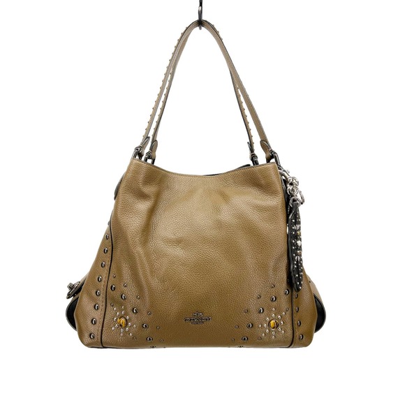 Coach | Bags | Coach Turnlock Edie 5766 Western Rivet Leather Shoulder ...